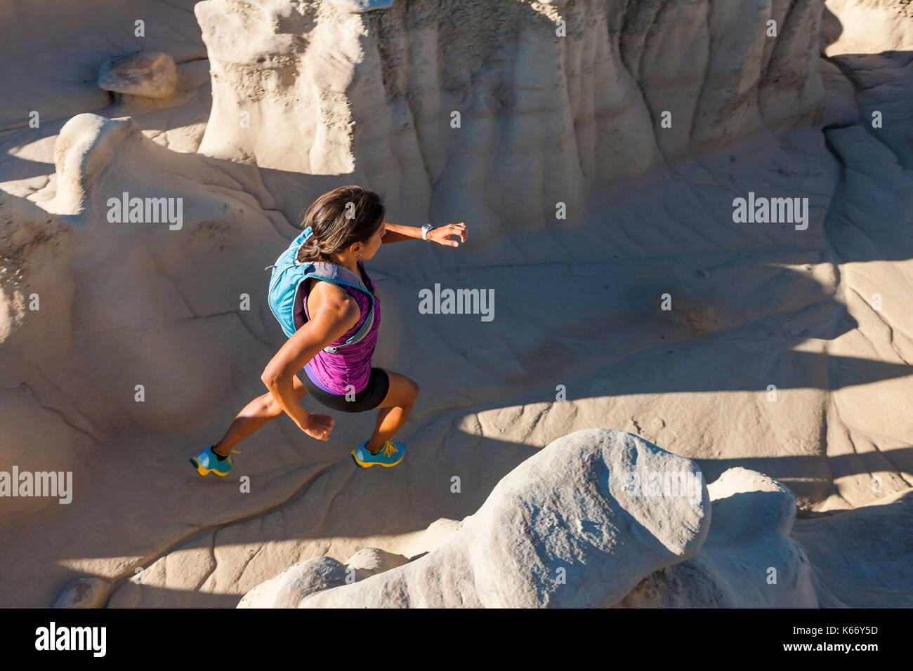 Native American woman running in desert Stock Photo - Alamy