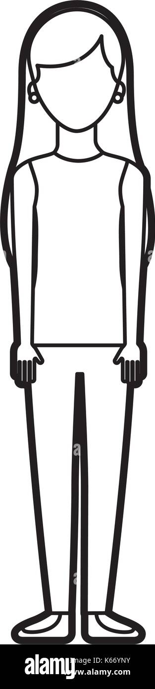 female character standing woman casual clothes Stock Vector Image & Art ...