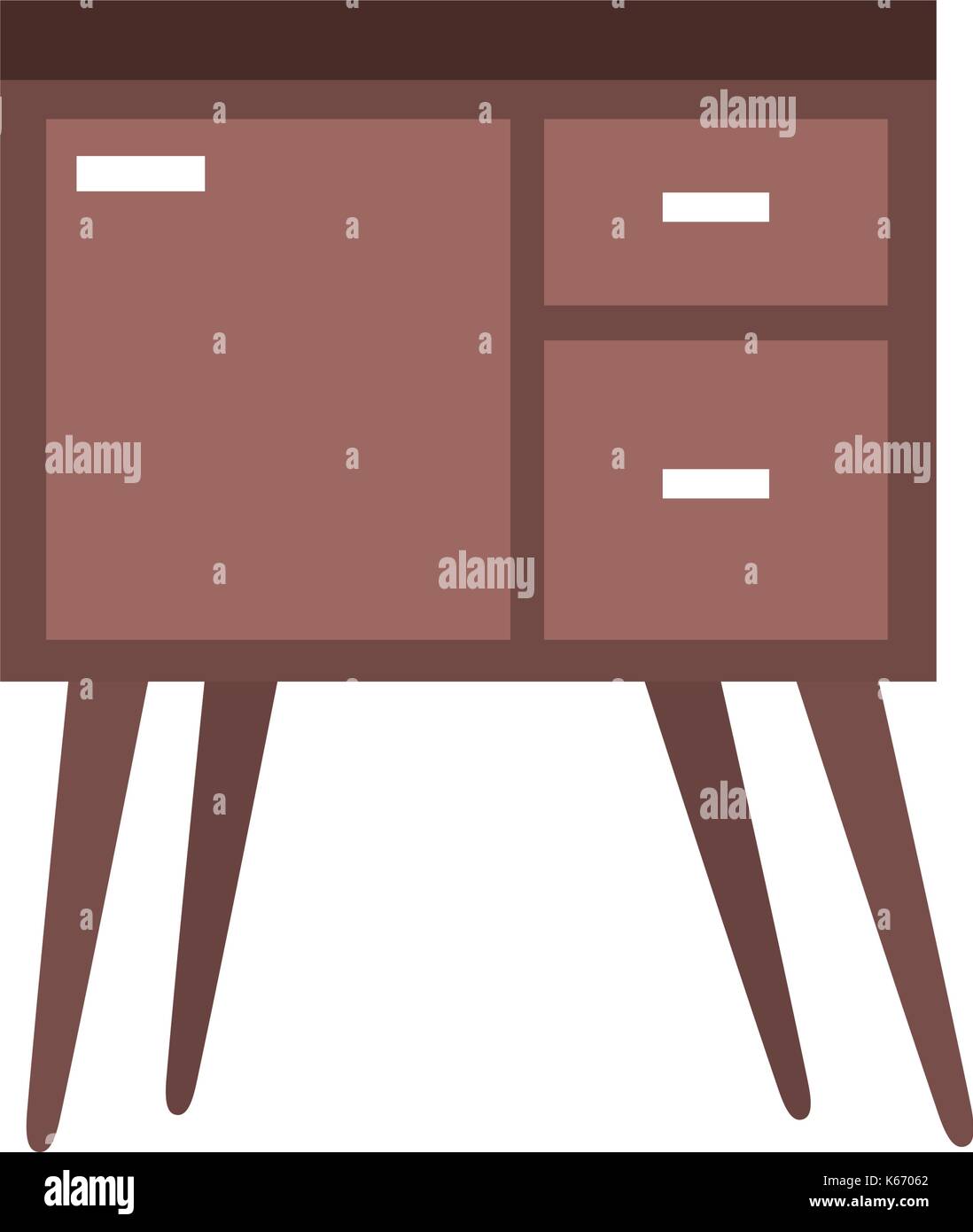 table drawer furniture interior decoration design element Stock Vector ...
