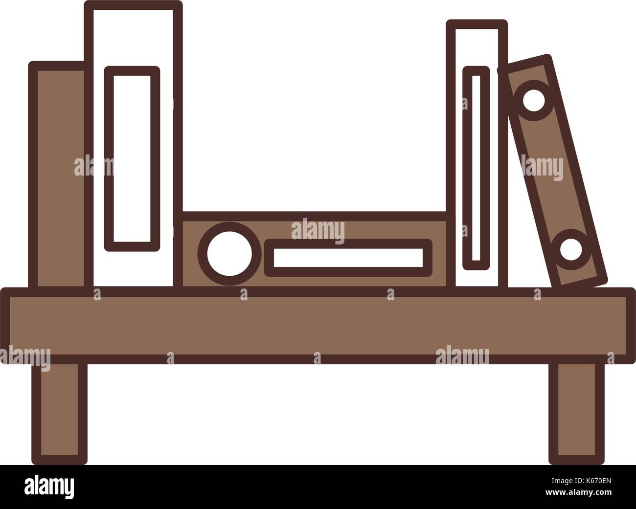 wooden bookshelf folder book literature office Stock Vector Image & Art ...