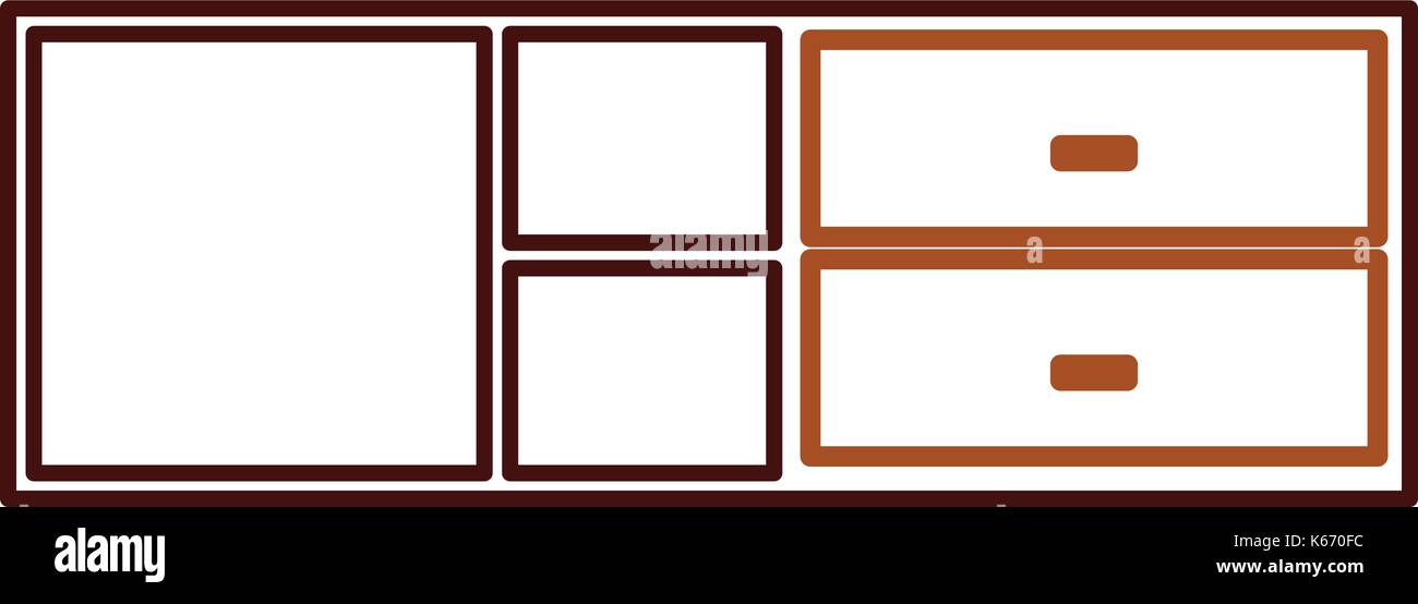 wooden cabinet and shelf furniture empty Stock Vector Image & Art - Alamy