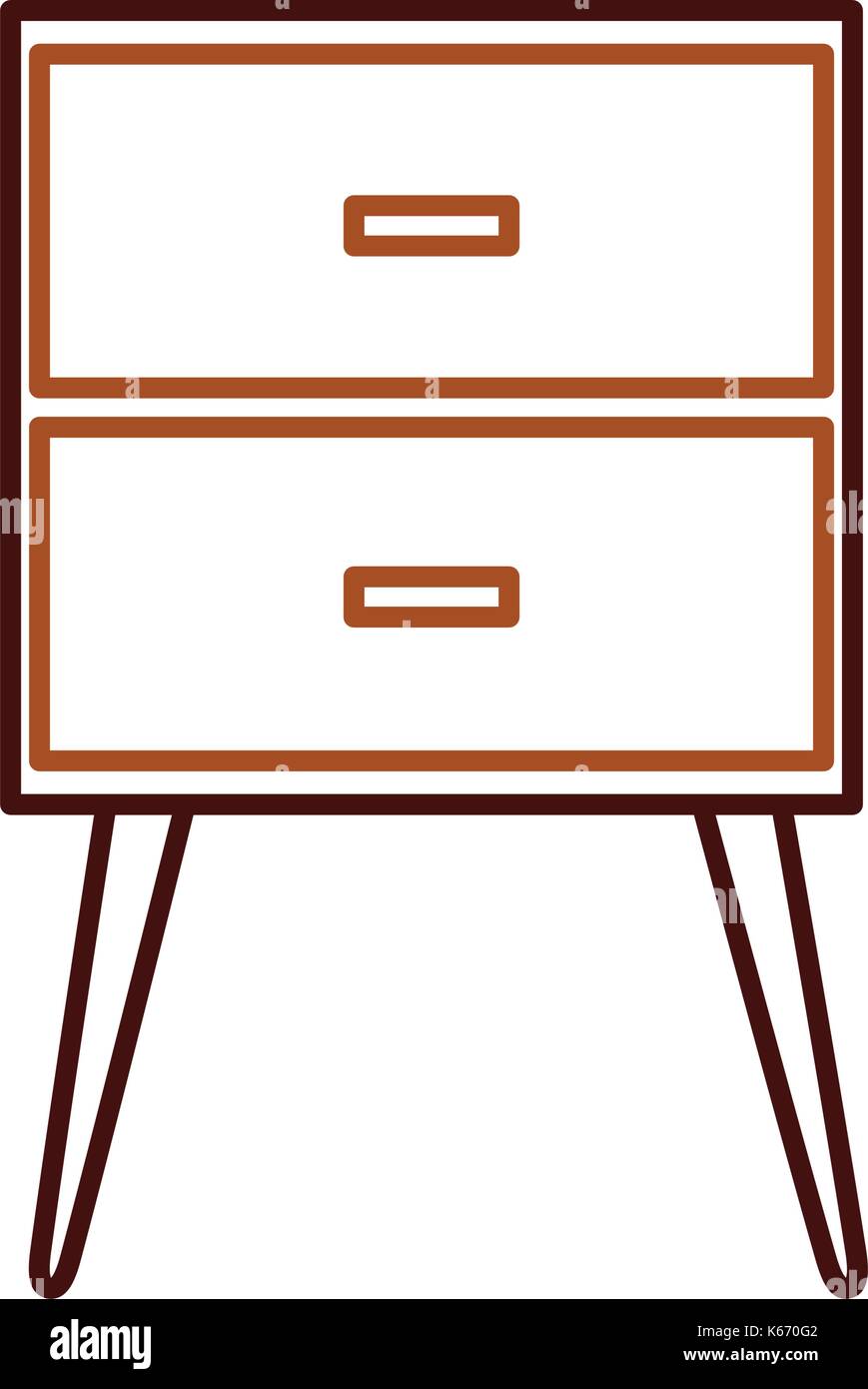 wooden chest of drawers furniture material modern style Stock Vector ...