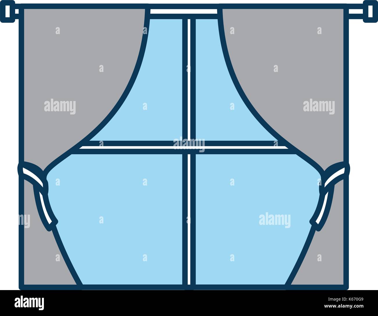 window curtains for house interior decoration style Stock Vector Image ...