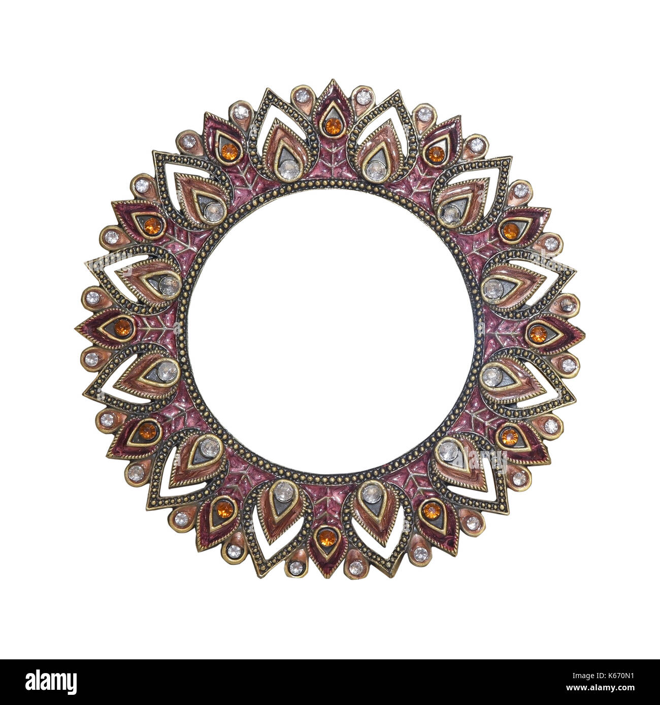 Oval gemstone frame isolated with clipping path included Stock Photo ...