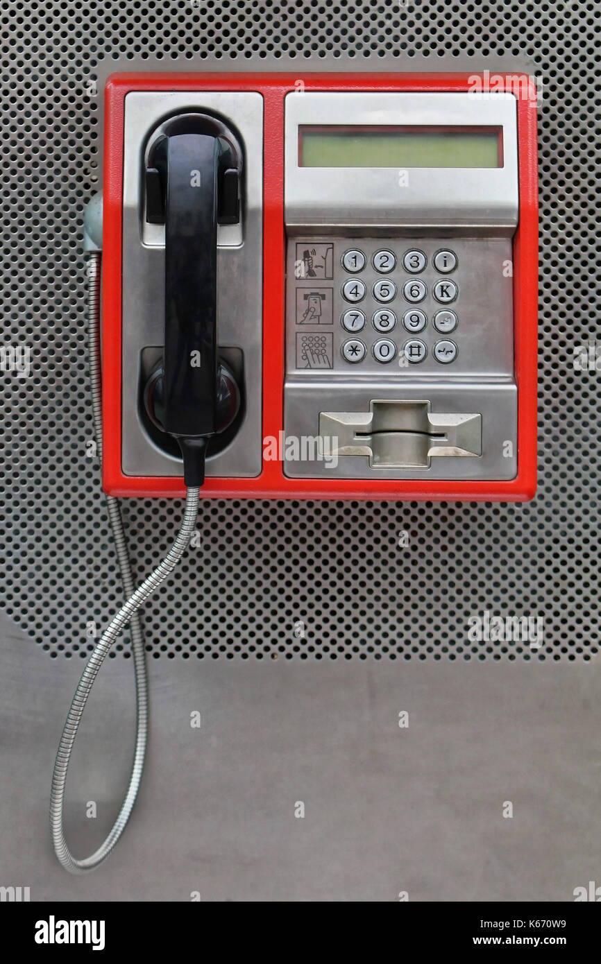 Public pay phone with card slot access Stock Photo - Alamy