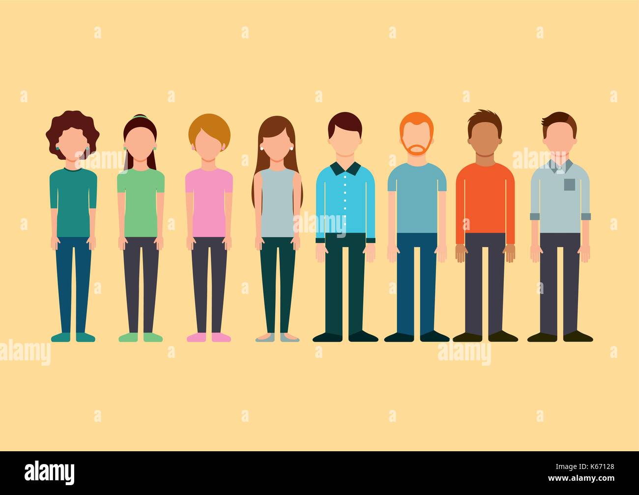 avatar group people man and woman standing image Stock Vector Image ...