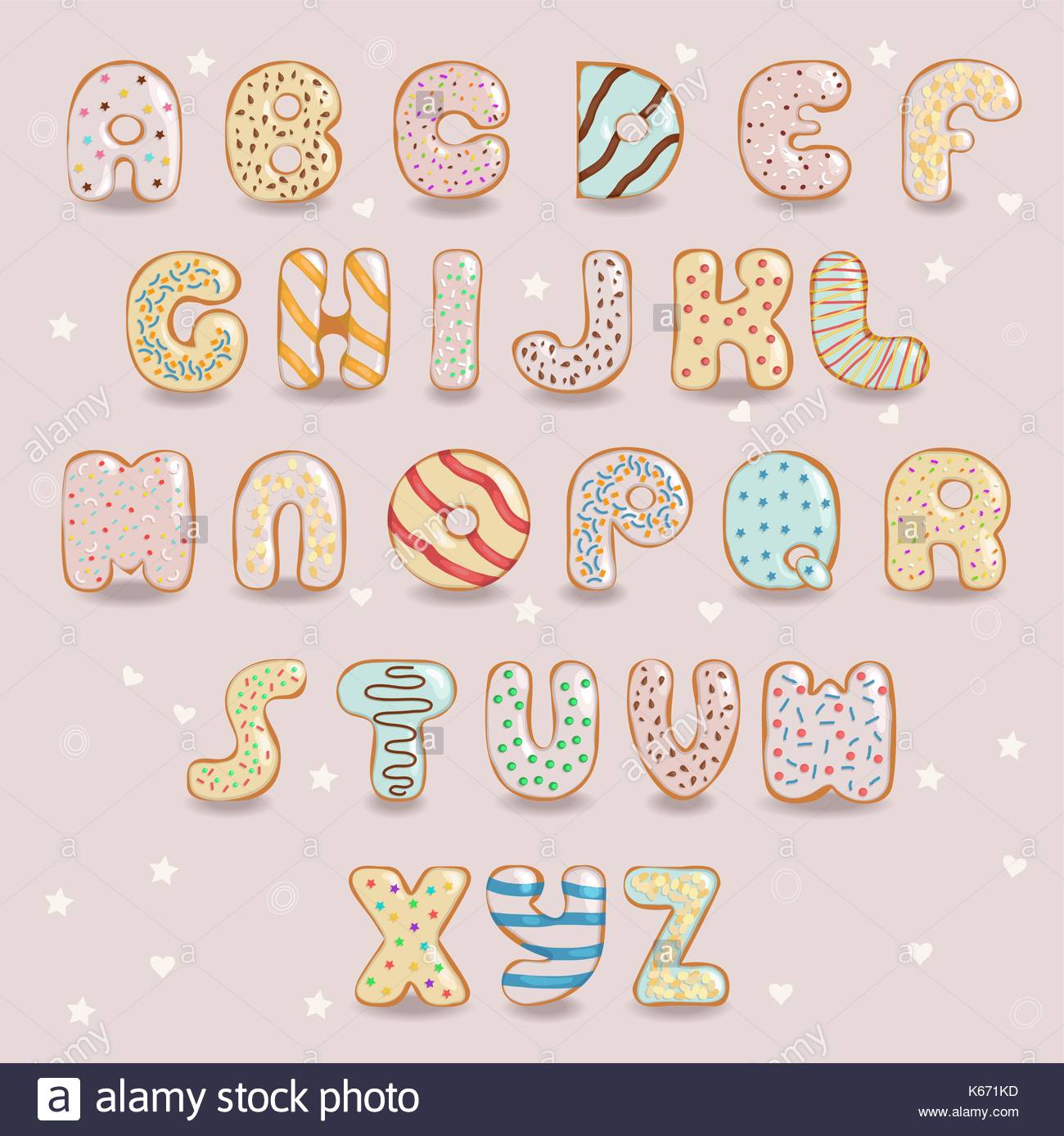 Letter Donut Font Doughnut Alphabet Stock Photos & Letter Donut Font ...