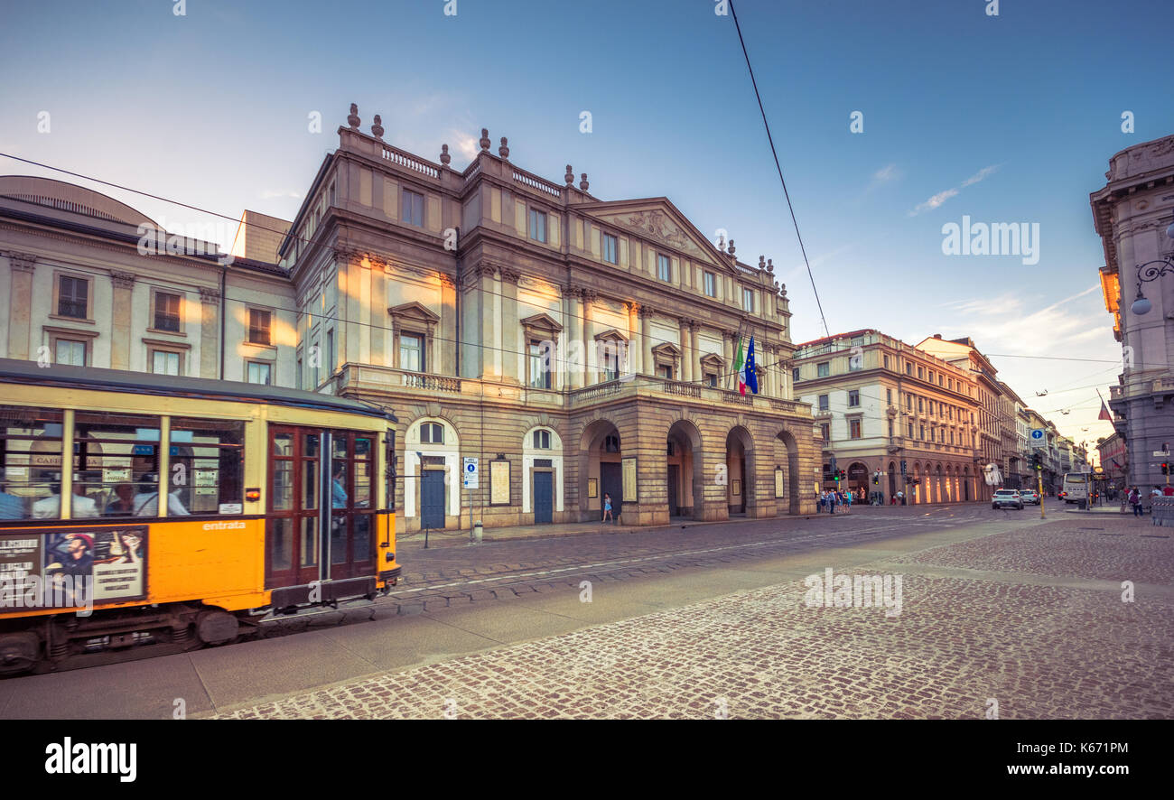 The theater Scala of Milan, Italy. La Scala (Italian: Teatro alla Scala ...