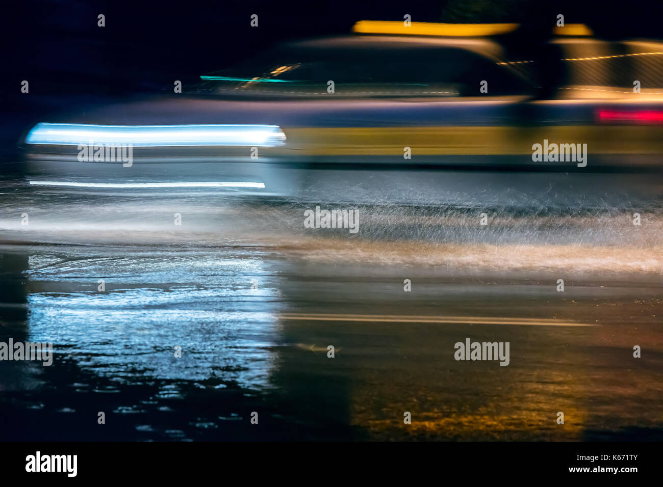 light trails on the night street. abstract night speed motion Stock ...