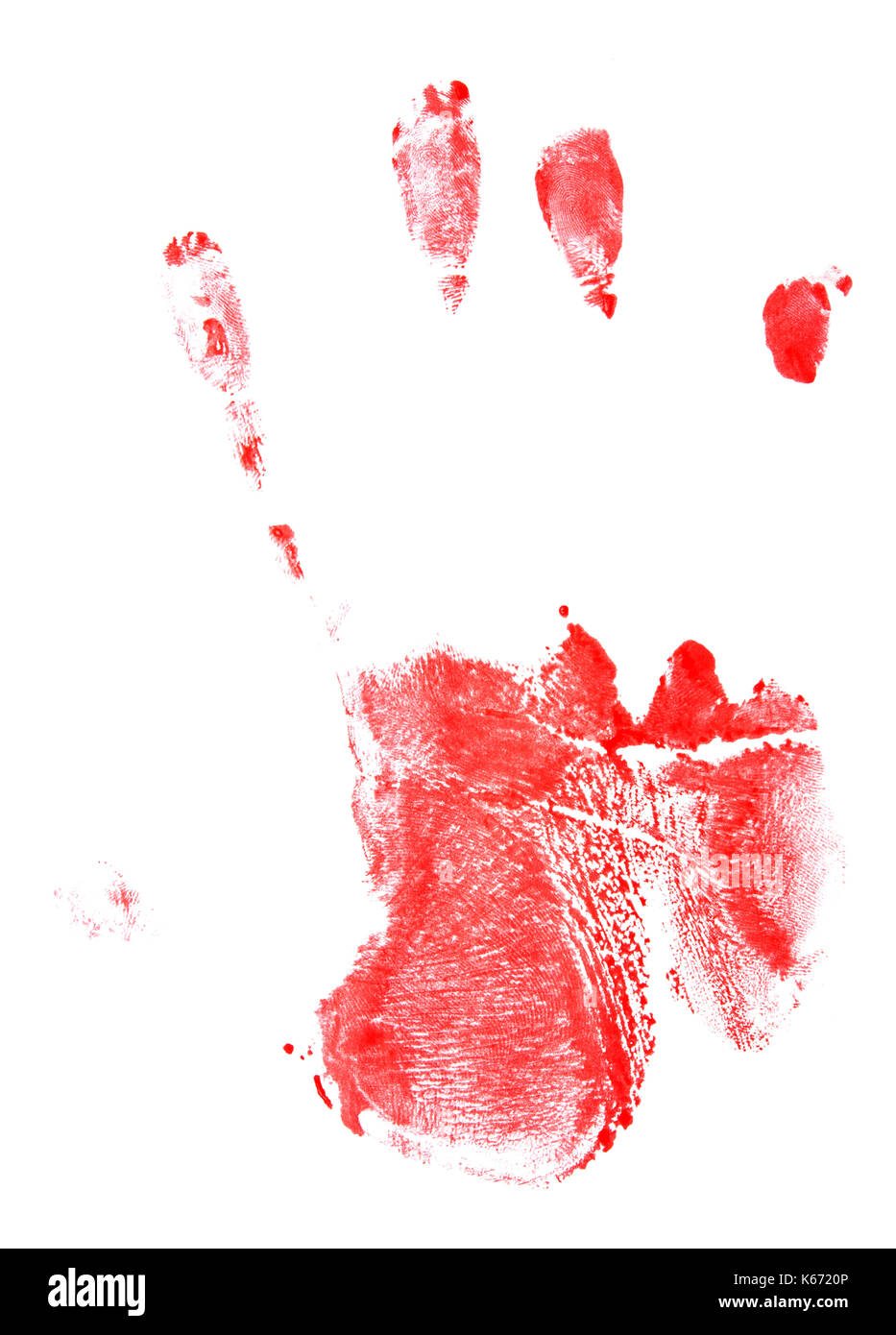 bloody hand print isolated on white background Stock Photo - Alamy