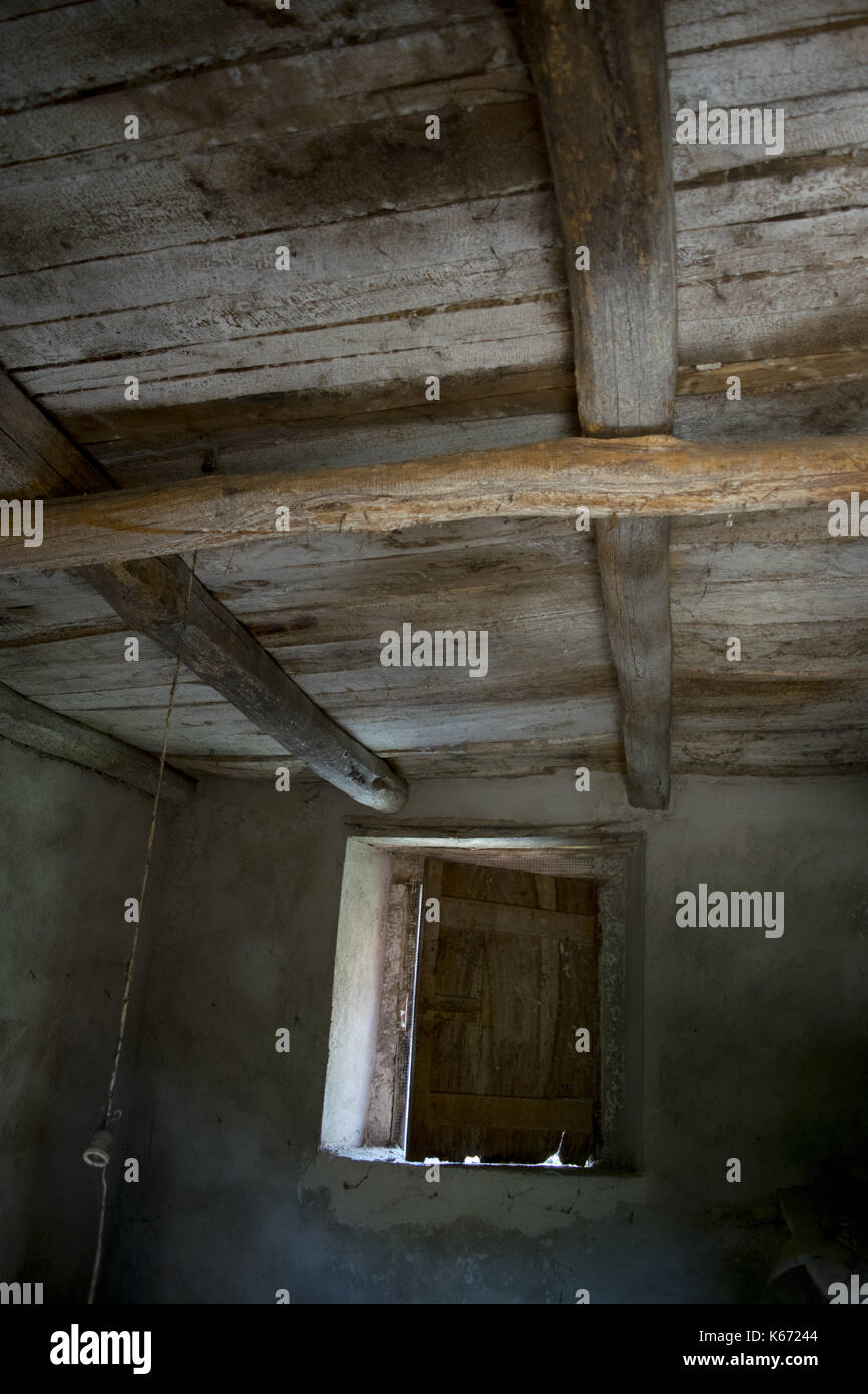 ancient wooden ceiling of an old hut Stock Photo - Alamy