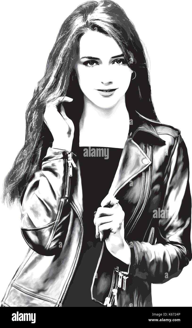 Adult bw women Stock Vector Images - Alamy