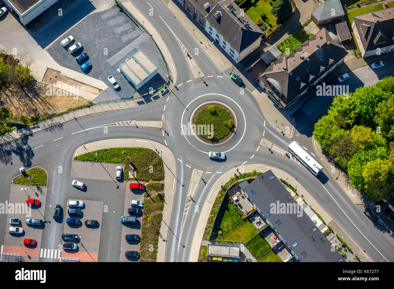 Aerial view road roundabout hi-res stock photography and images - Alamy
