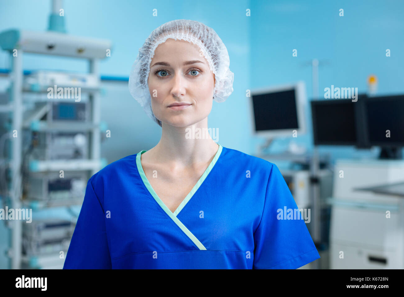 Delighted assistant waiting for new task Stock Photo - Alamy
