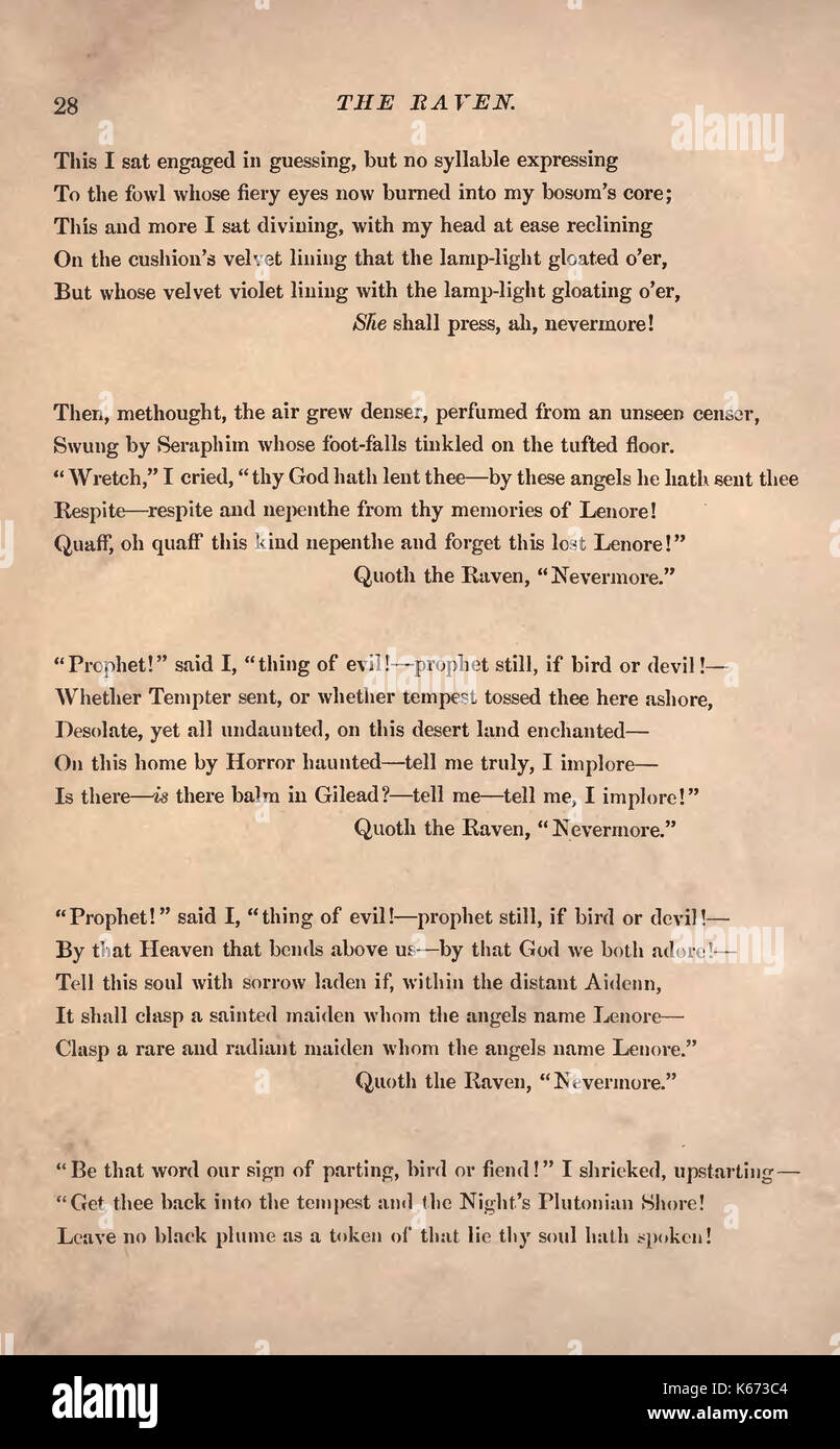 Poem edgar allan poe poet hi-res stock photography and images - Alamy