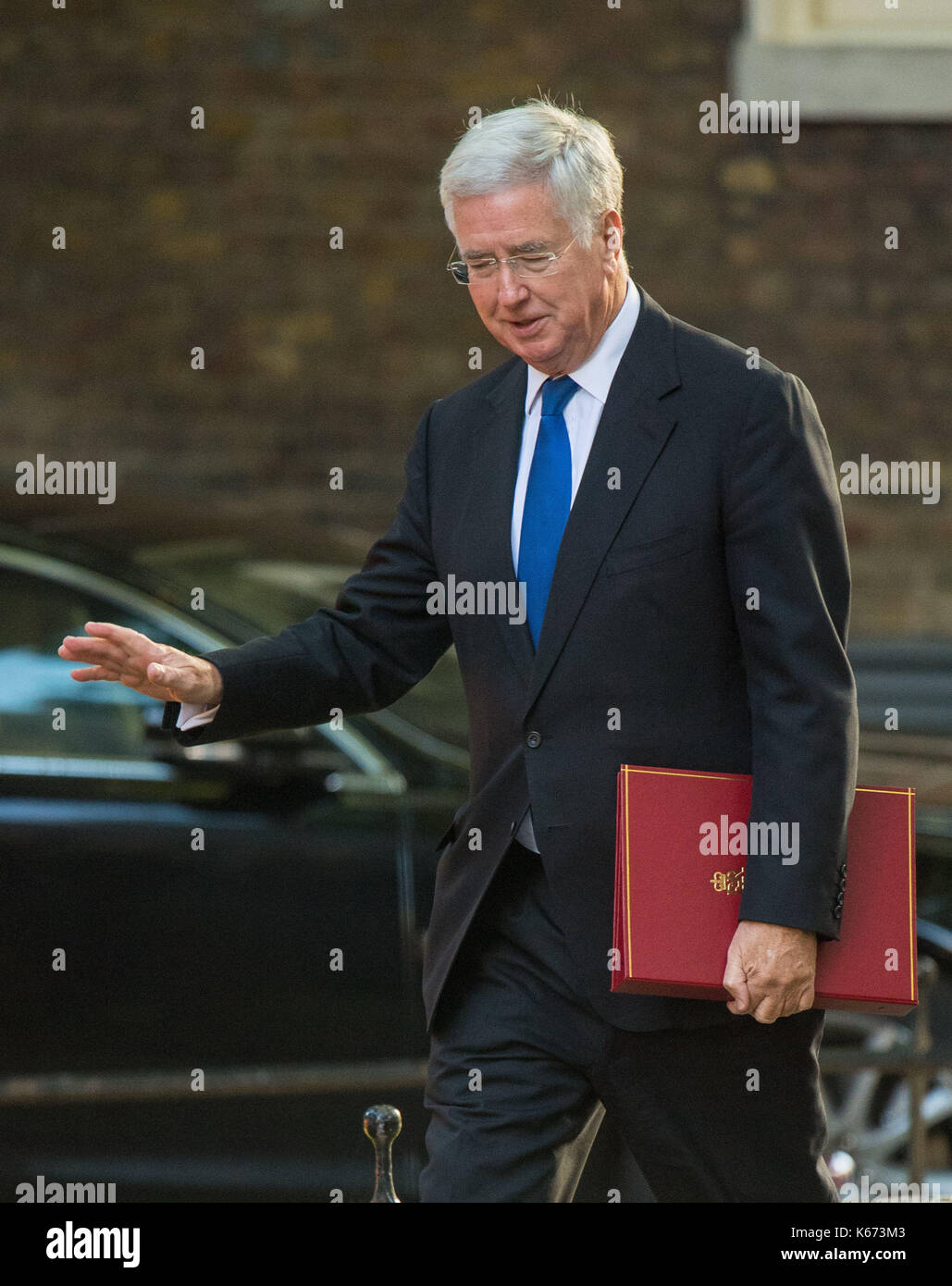 Defence Secretary Sir Michael Fallon arriving in Downing Street, London ...