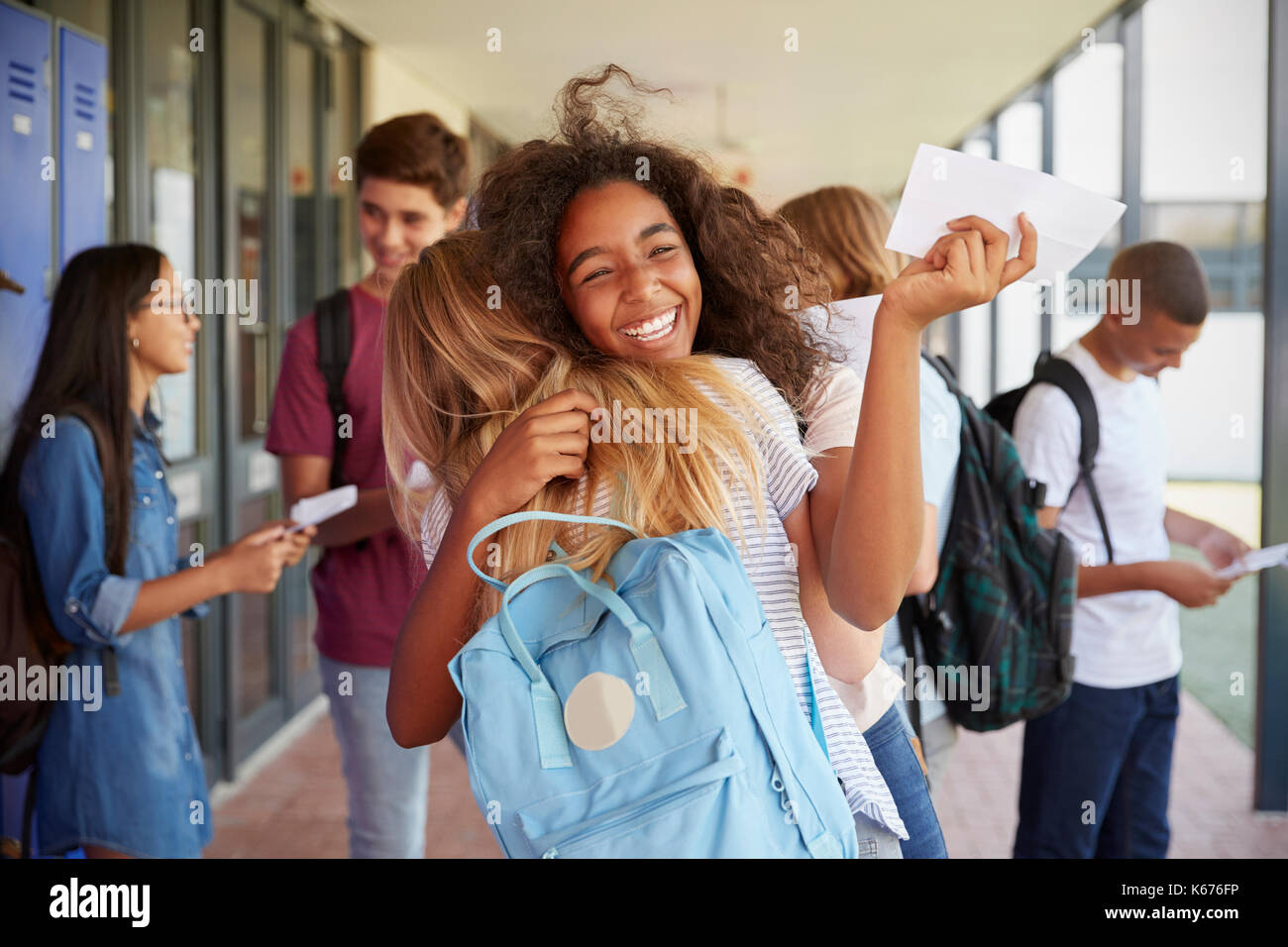 Students celebrating exam success hi-res stock photography and images ...