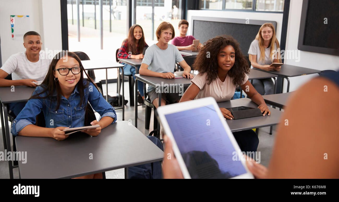 Teacher teaching class over shoulder hi-res stock photography and ...
