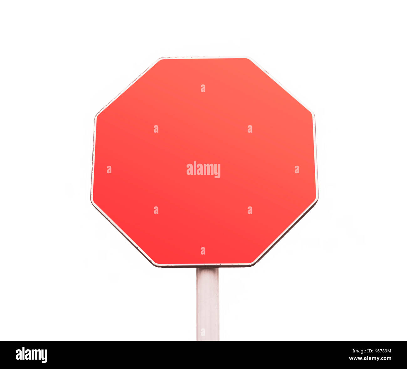 empty stop danger sign isolated on white background Stock Photo - Alamy