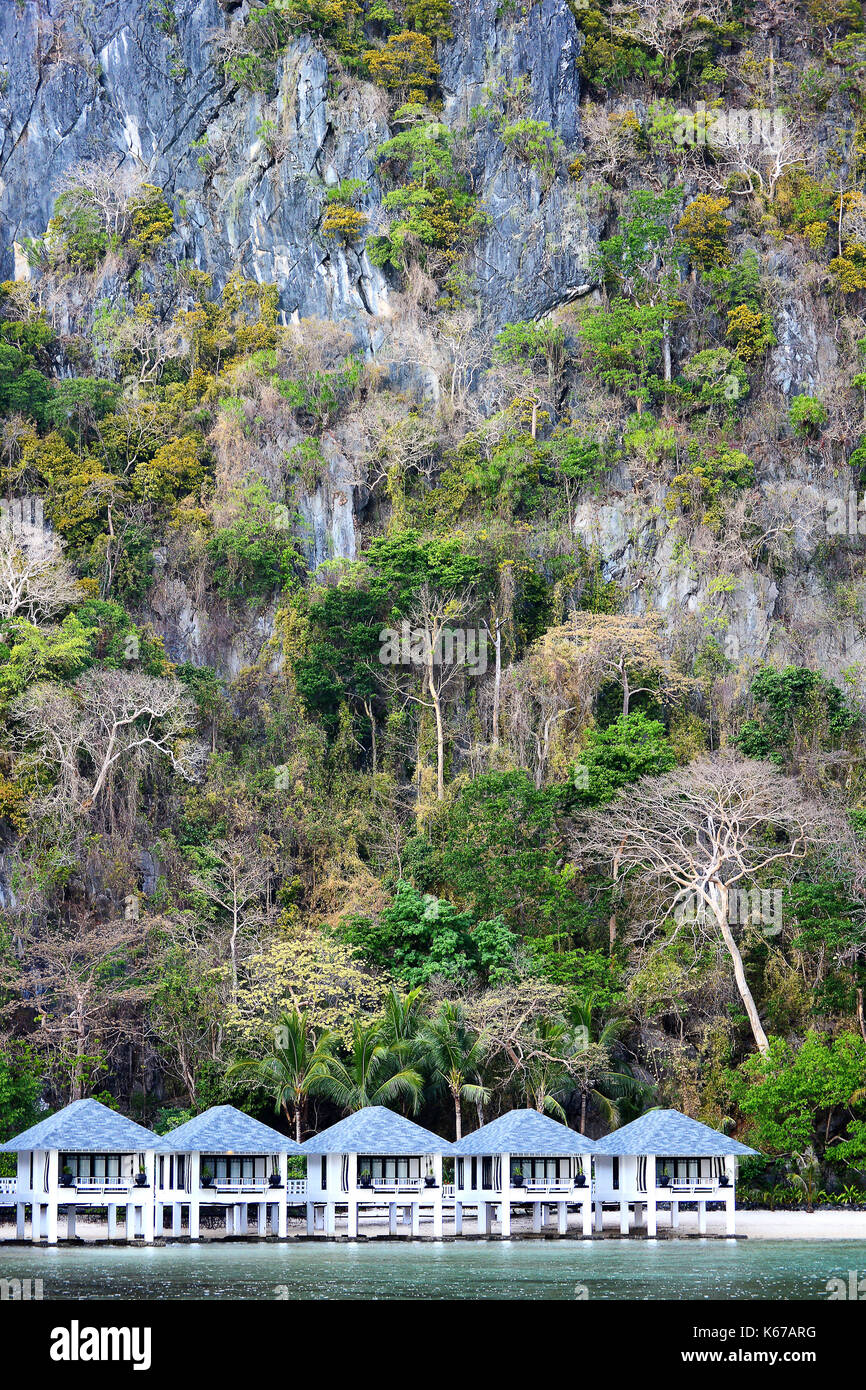 EL NIDO, LAGEN ISLAND, PHILIPPINES - APRIL 5, 2016: Water Bungalows at ...