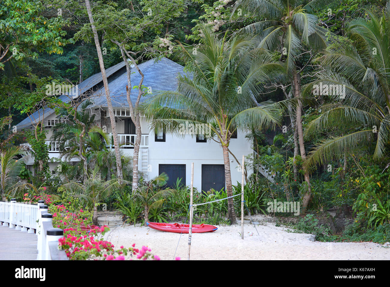 EL NIDO, LAGEN ISLAND, PHILIPPINES - APRIL 5, 2016: Bungalow at the ...