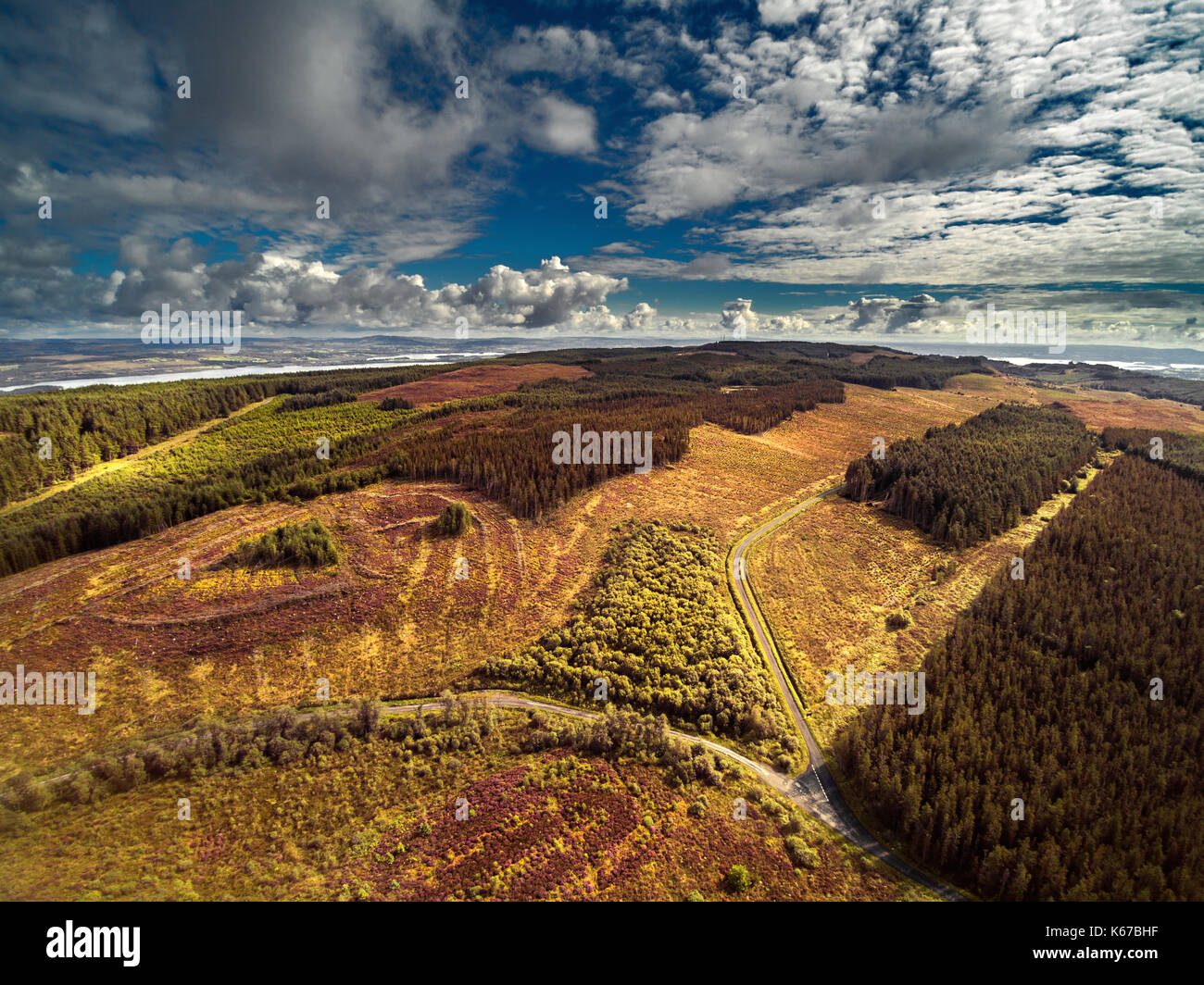 Aerial landscape view, Northern Ireland, United Kingdom Stock Photo - Alamy