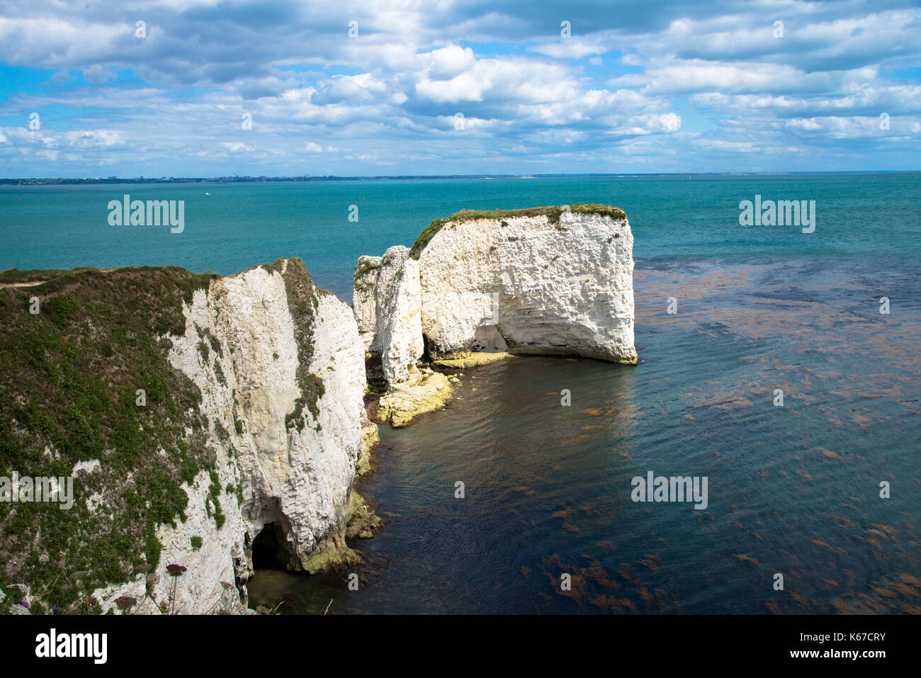 Old Harry, chalk cliffs at the so called Jurassic coast in Dorset ...
