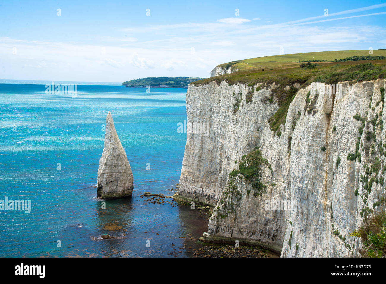 Old Harry, chalk cliffs at the so called Jurassic coast in Dorset ...
