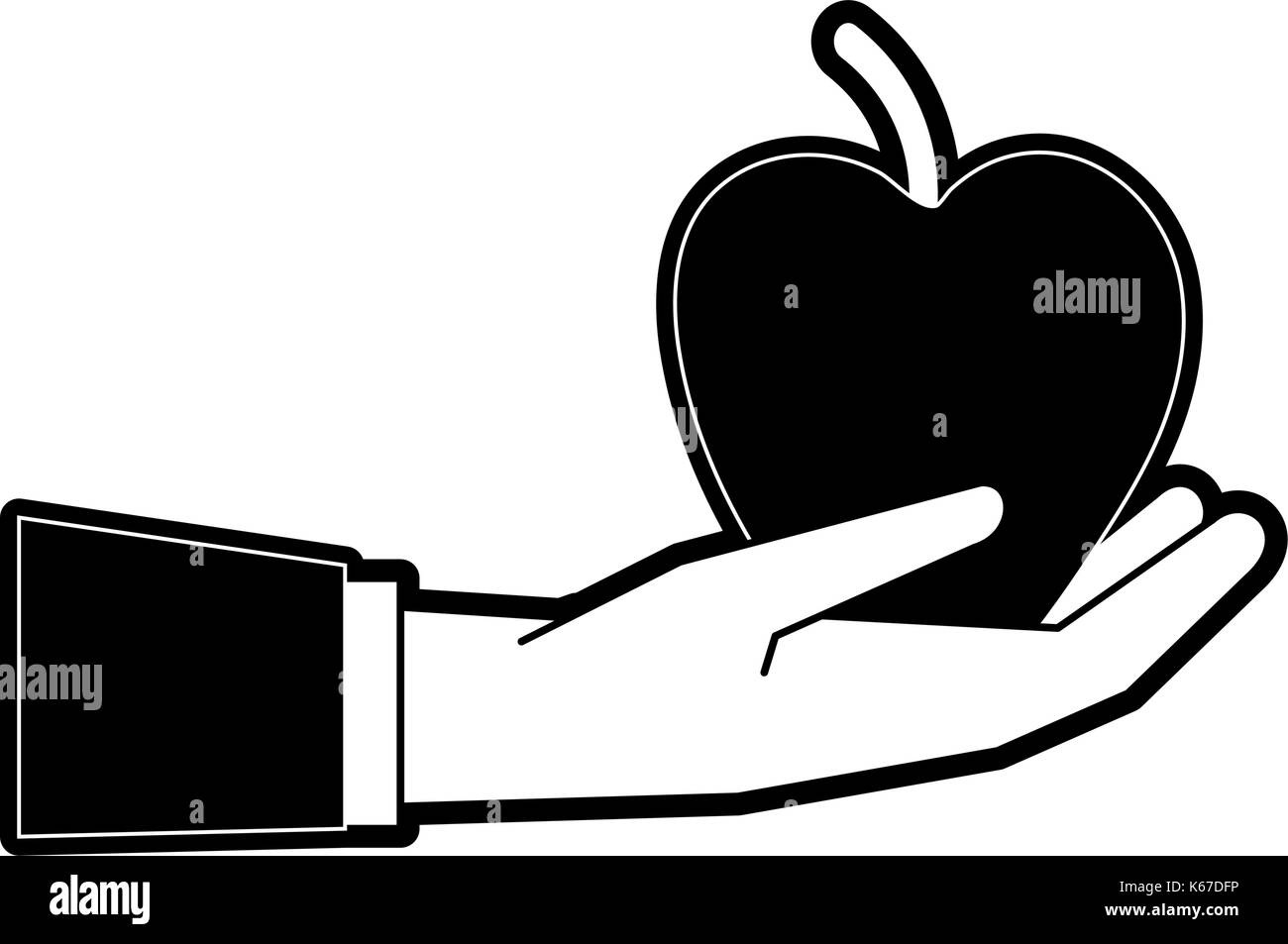 Hand hold apple Stock Vector Images - Alamy