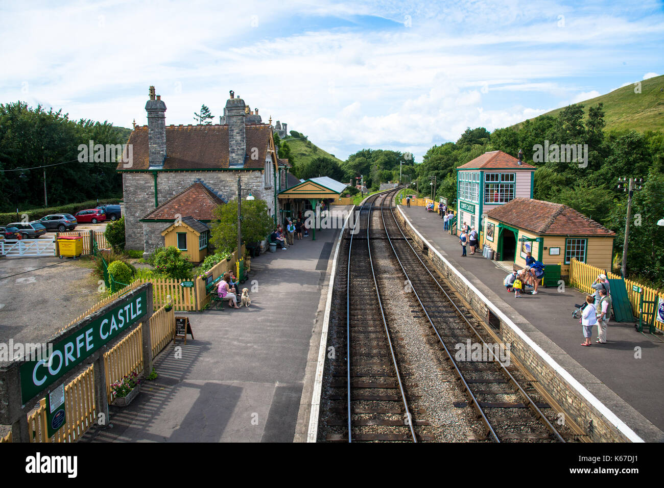 Corfe castle train station, Dorset, England Stock Photo - Alamy