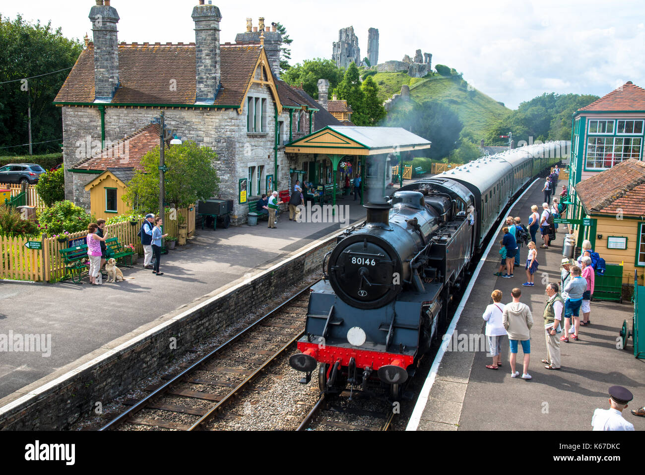 Corfe castle train station, Dorset, England Stock Photo - Alamy