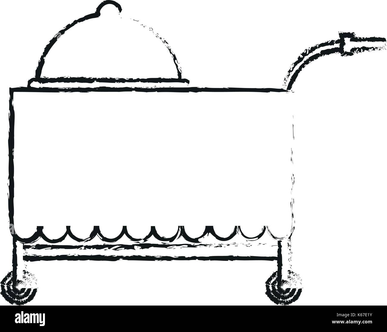 covered silver tray on cart hotel room service related icon imag Stock ...