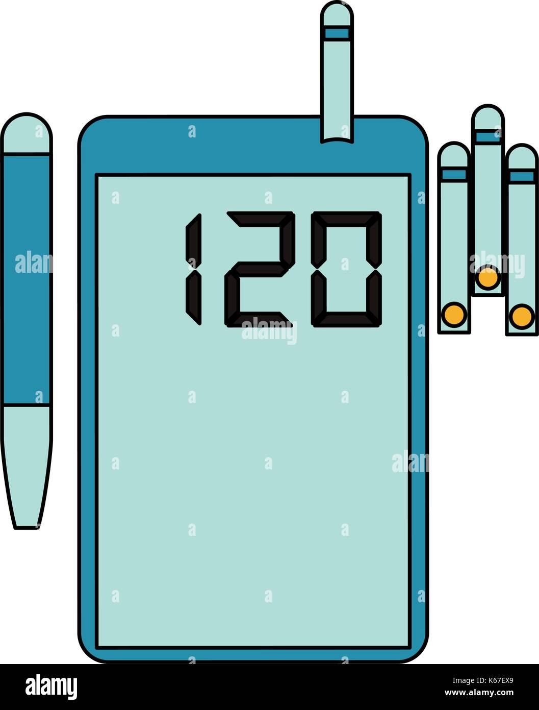 Digital glucometer device Stock Vector Images - Alamy