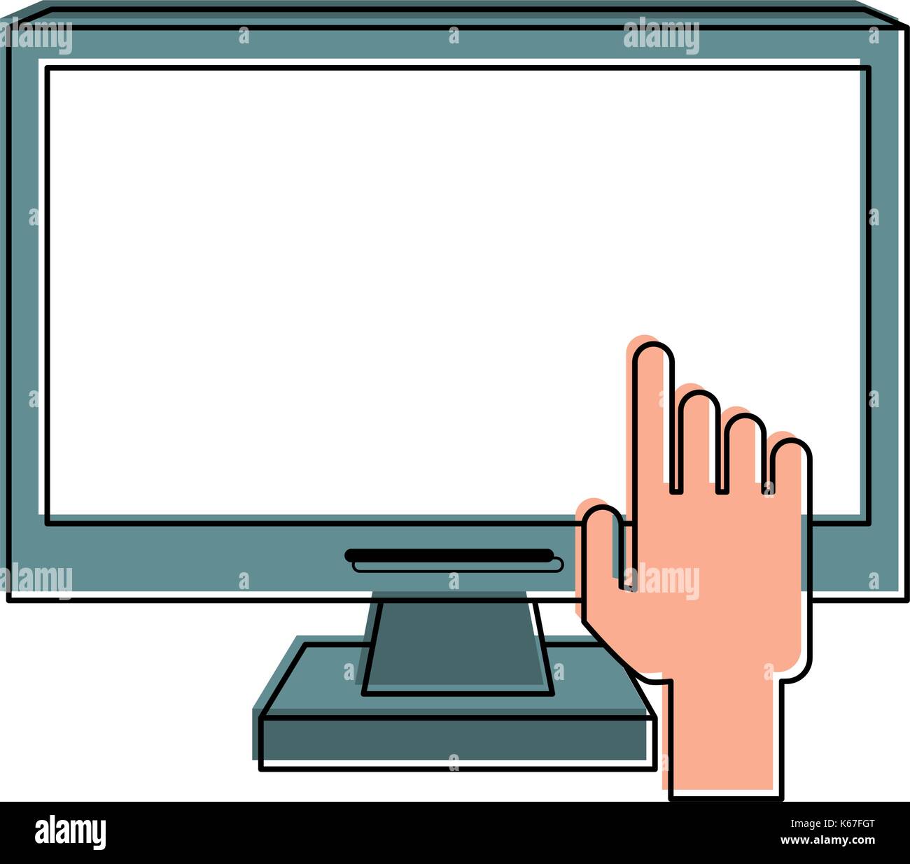 computer monitor with hand cursor icon image Stock Vector Image & Art ...
