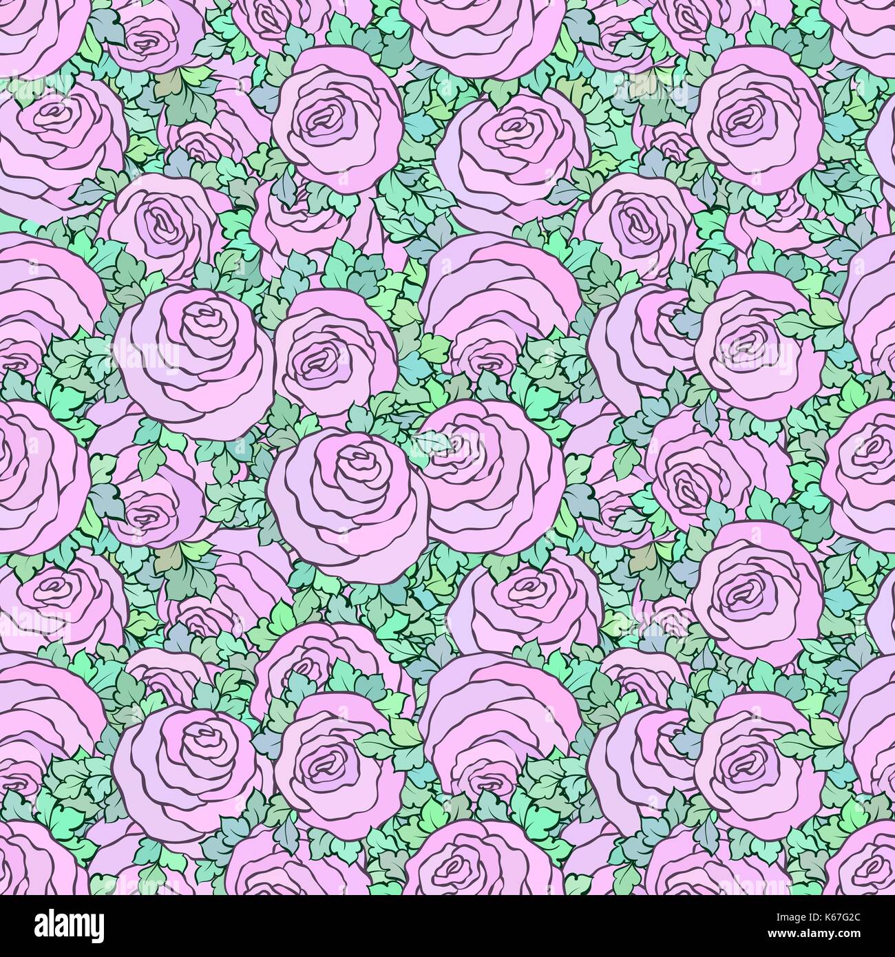 floral decorative colorful bright background with cute roses Stock ...