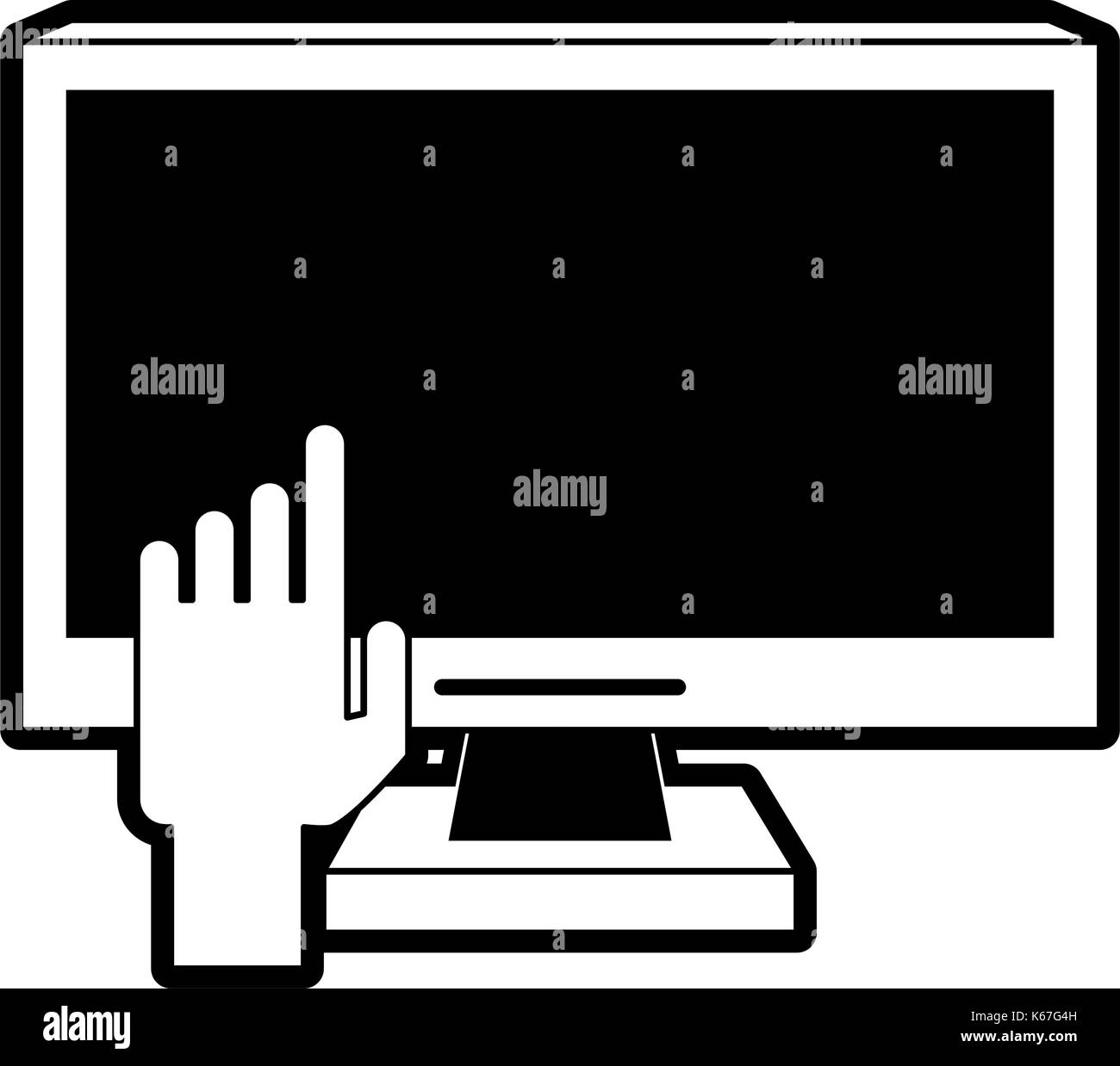 computer monitor with hand cursor icon image Stock Vector Image & Art ...