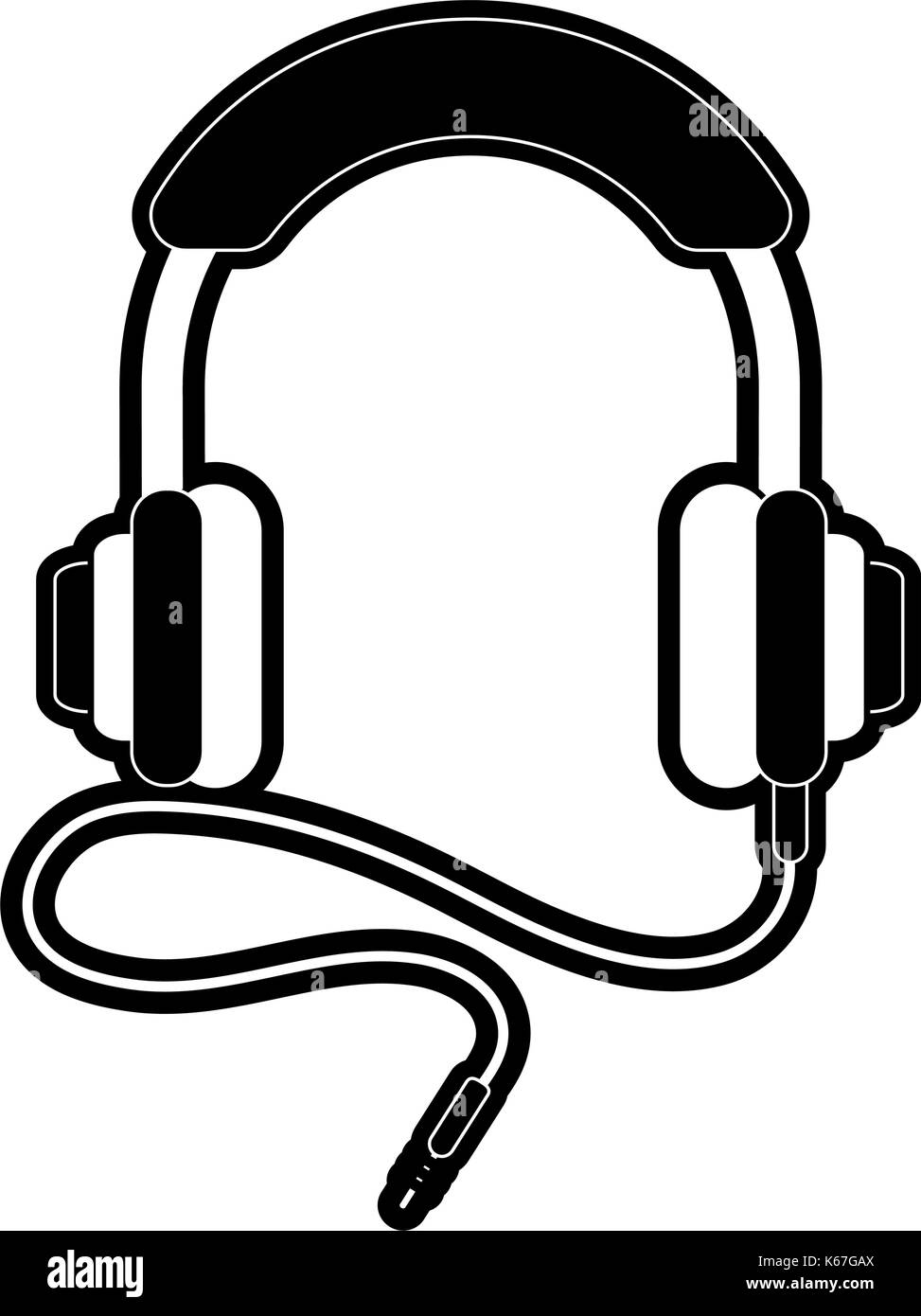 Headphones cord music icon hi-res stock photography and images - Alamy
