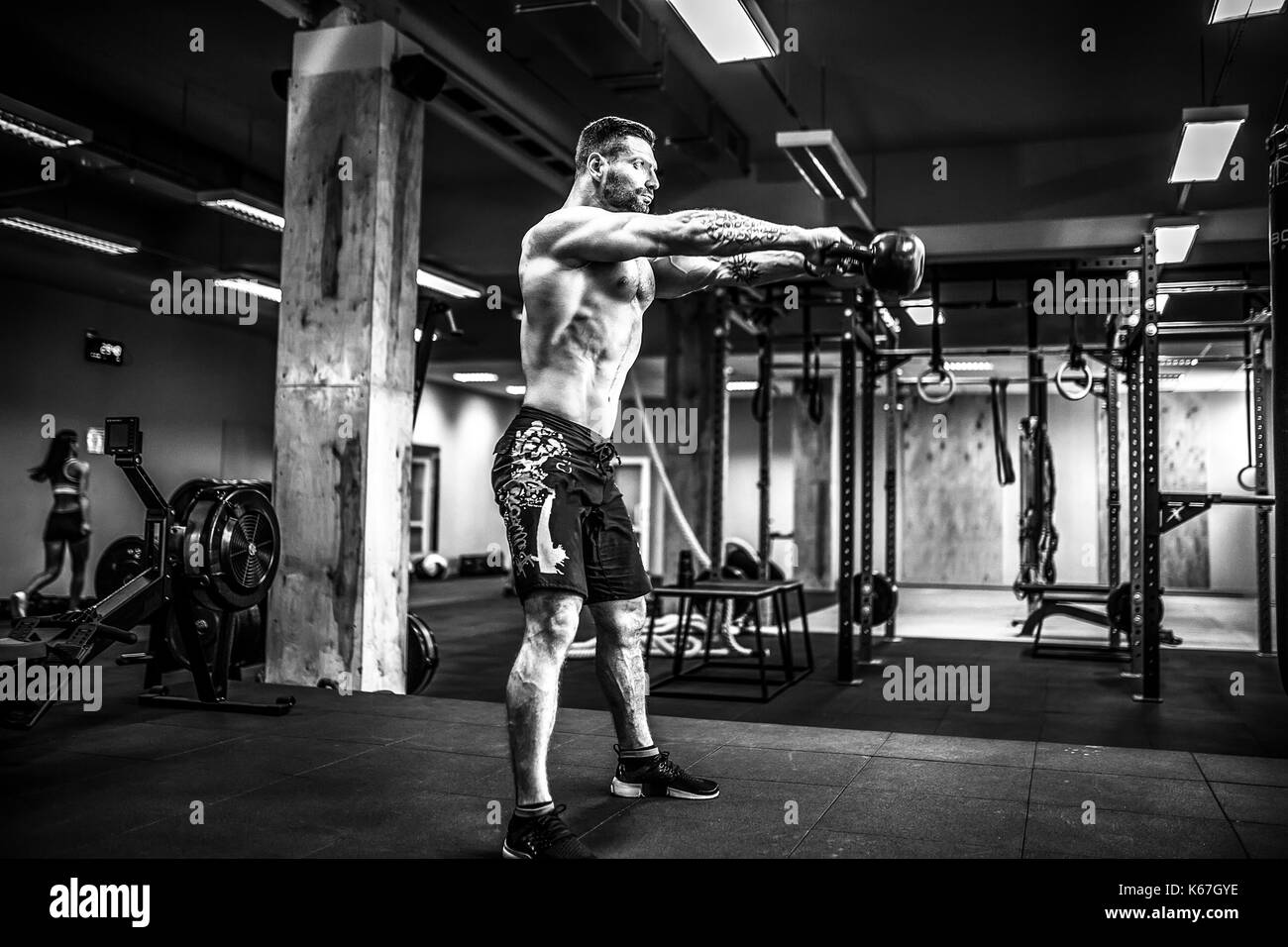 Man fitness caucasian Black and White Stock Photos & Images - Alamy