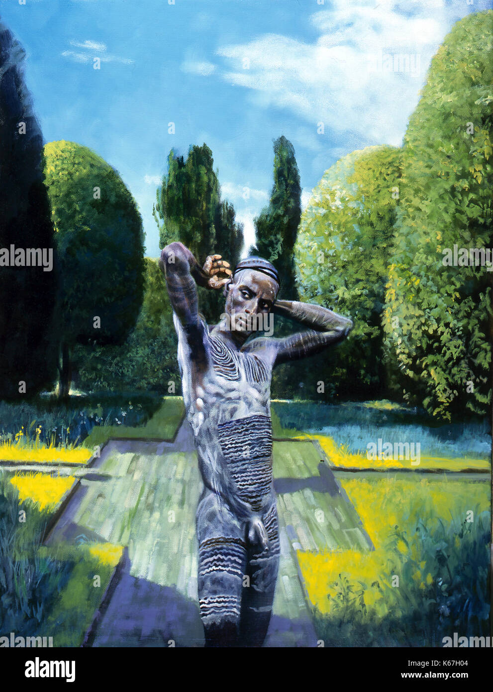 Adam at Alfriston depicts an Ethiopian tribesman, his nude body ...