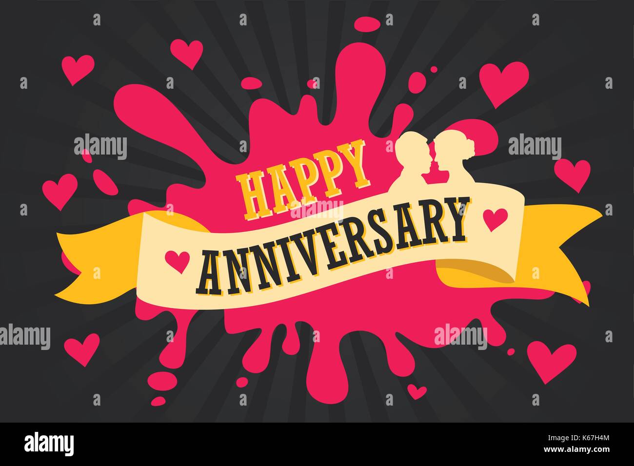 A vector illustration of Happy Anniversary Template Poster Stock Vector ...