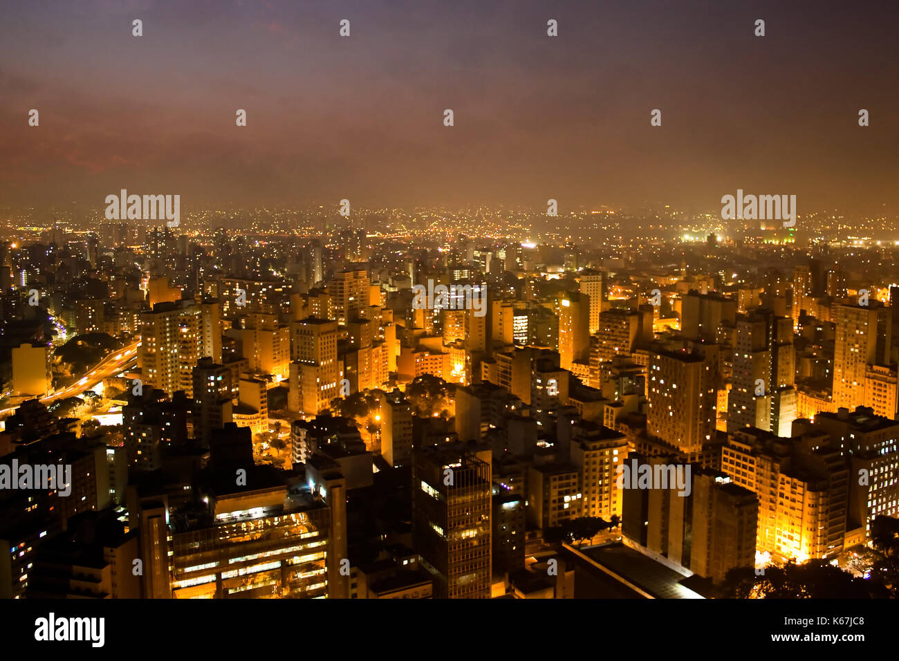 The bright skyline of the city of Sao Paulo, Brazil's largest city ...
