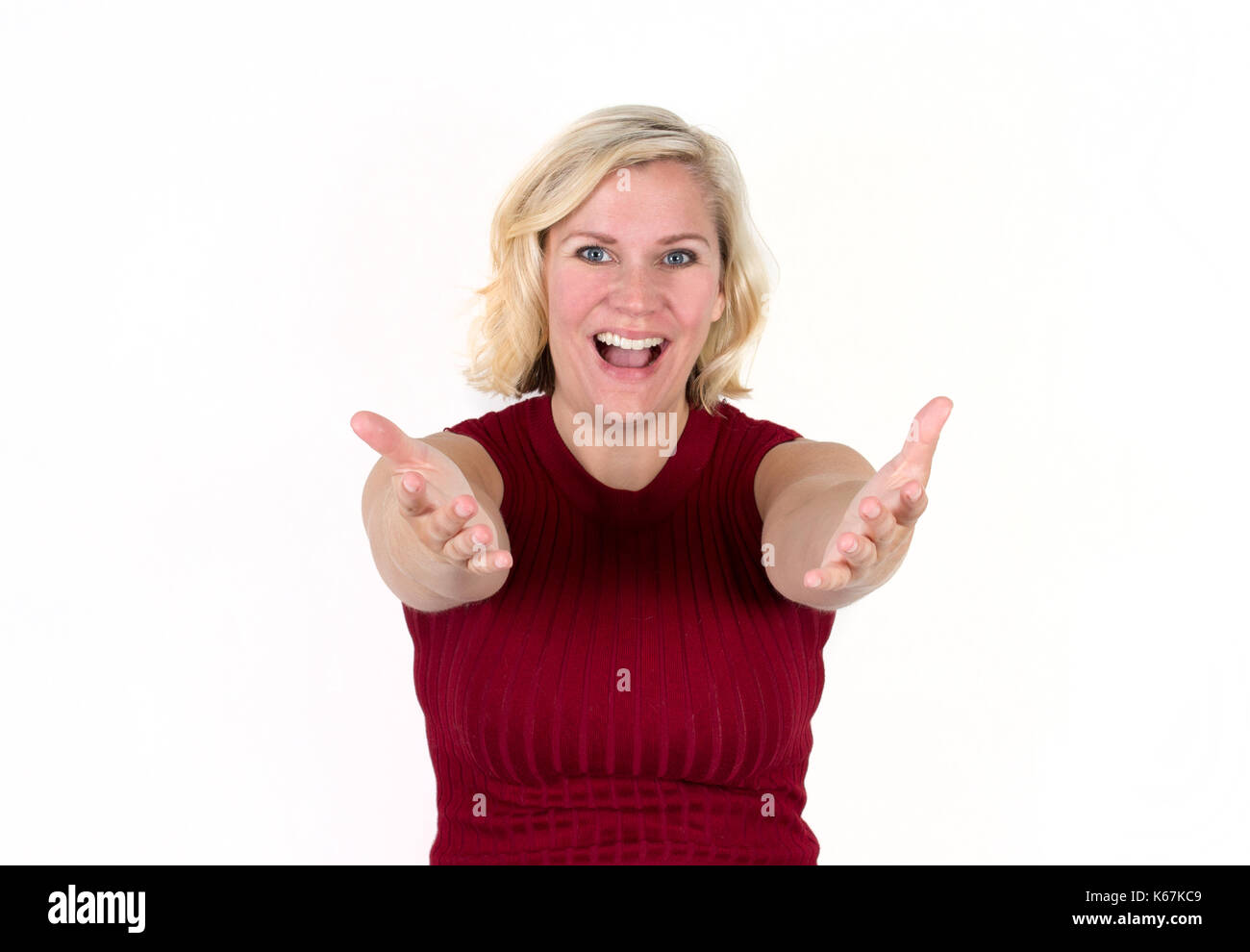 Woman inviting gesture hi-res stock photography and images - Alamy