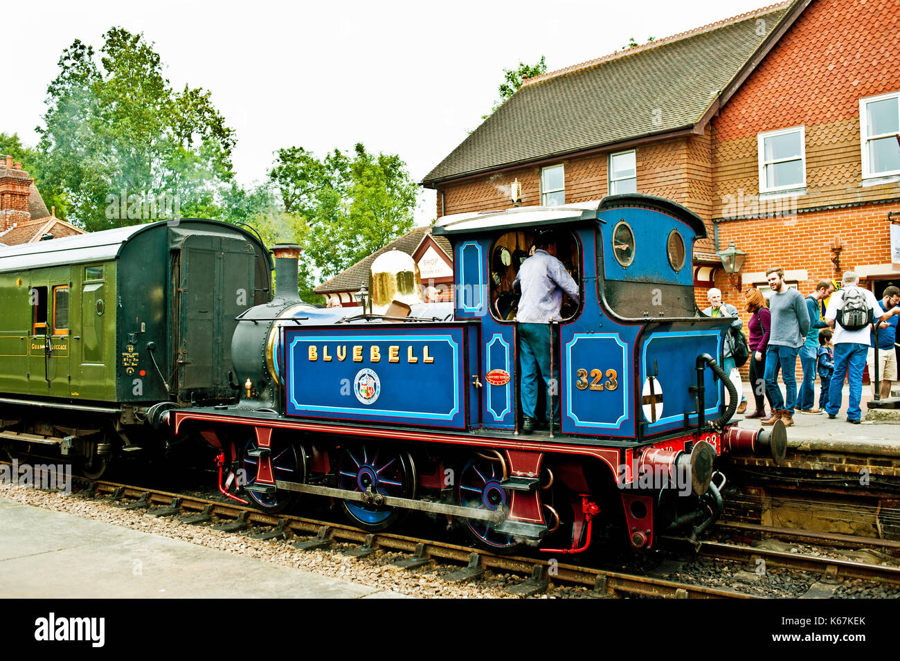 P Class engine No 323 Bluebell at Sheffield Park station, Bluebell ...