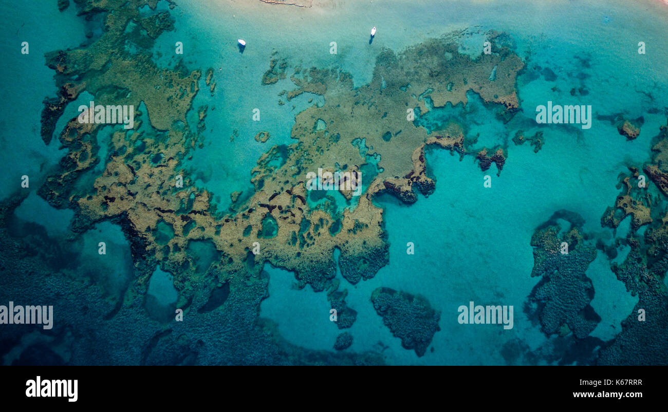 Aerial view of a beautiful reef at South Corfu Greece Stock Photo - Alamy