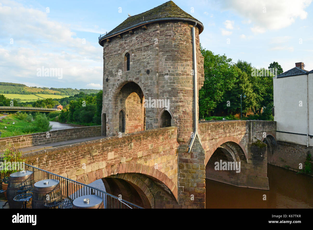 Medieval 13th-century Monnow Bridge, Monmouth, Monmouthshire, Wales ...