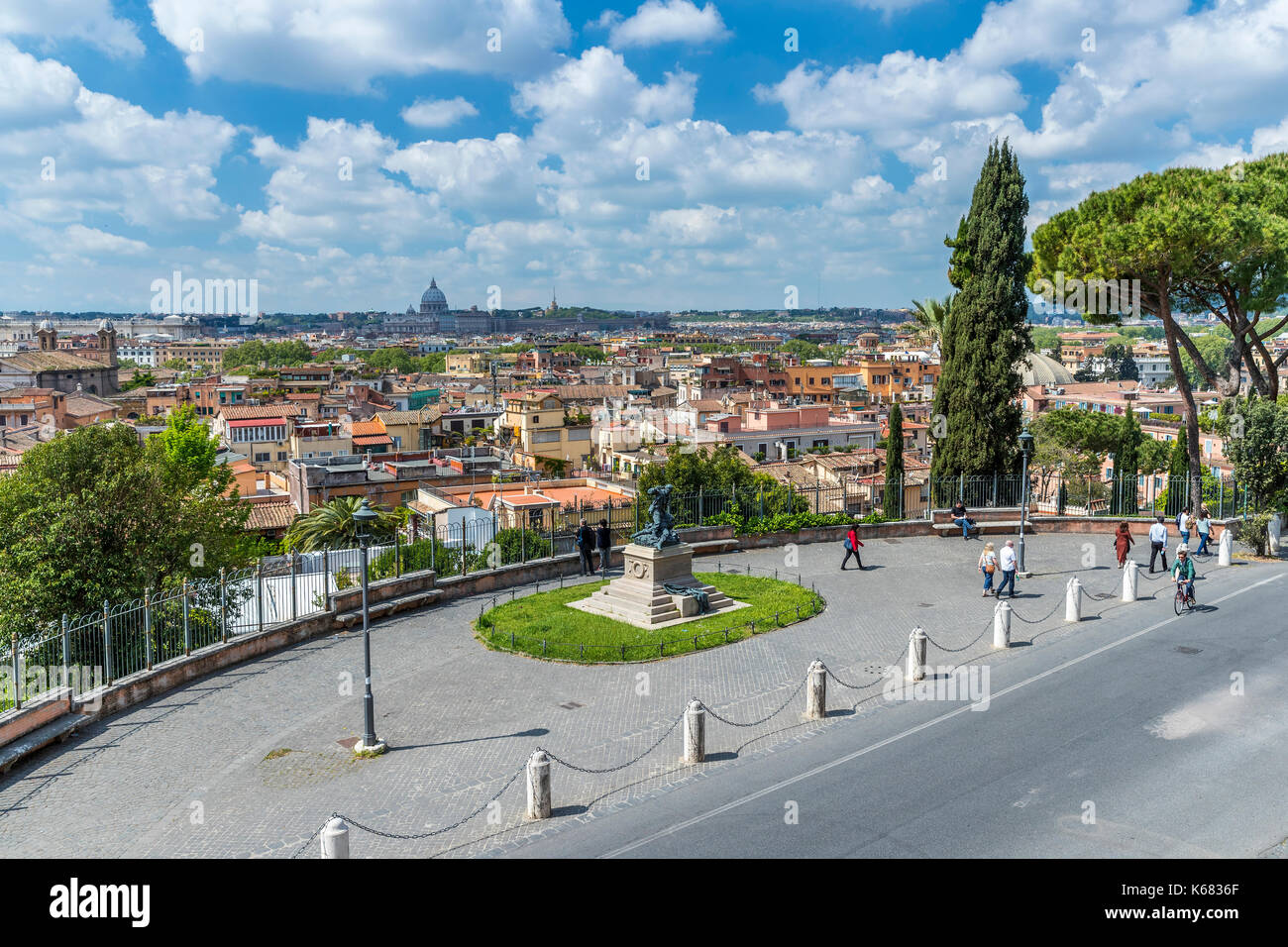 Rome seen from Terrazza del Pincio, Lazio, Italy, Europe Stock Photo ...
