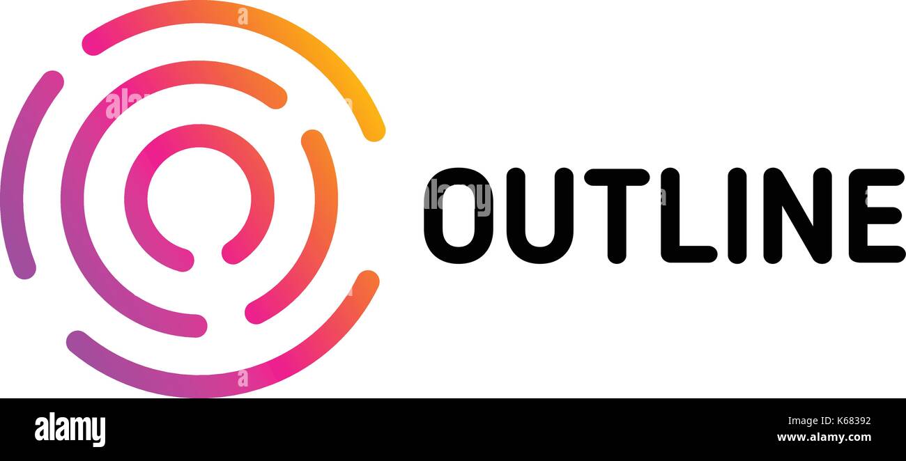 Isolated dotted line art logo template. Abstract linear logotype ...