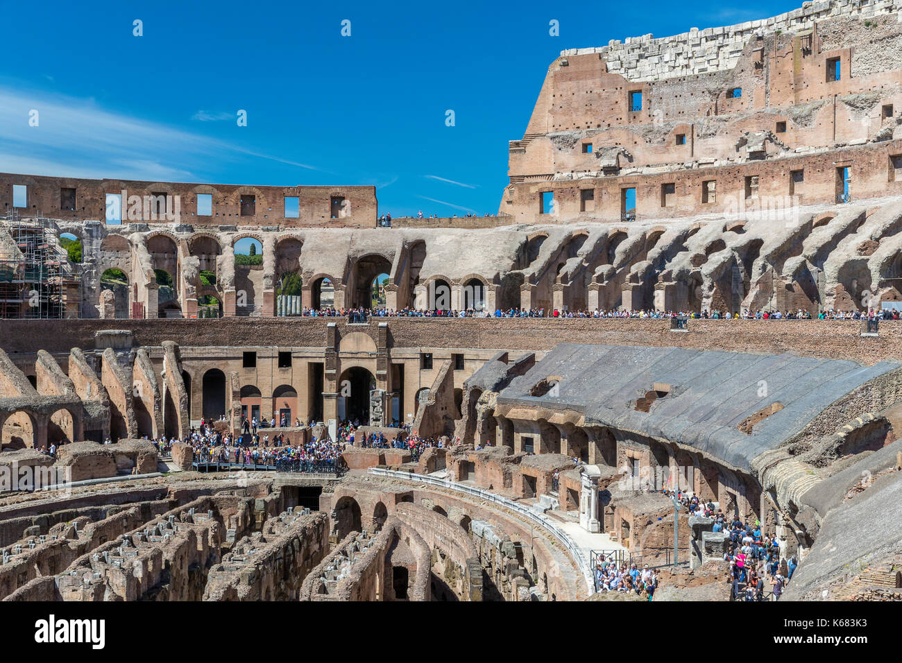 Inside the Roman Colosseum, Rome, Lazio, Italy, Europe Stock Photo - Alamy