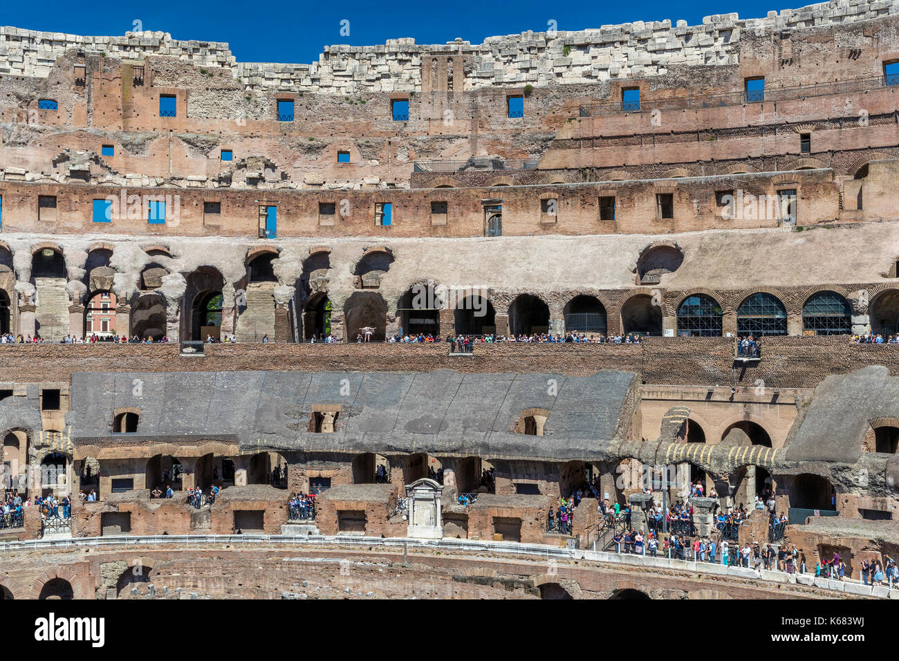 Inside the Roman Colosseum, Rome, Lazio, Italy, Europe Stock Photo - Alamy