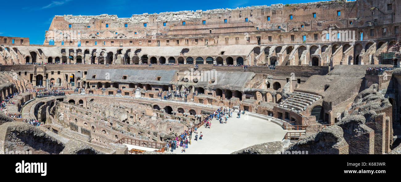 Inside the Roman Colosseum, Rome, Lazio, Italy, Europe Stock Photo - Alamy